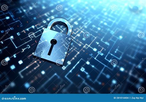 Lock On Circuit Pattern Concept Of Data Security And Cybersecurity Ai Generated Stock