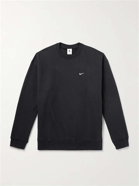 Nike Solo Swoosh Logo Embroidered Cotton Blend Jersey Sweatshirt For