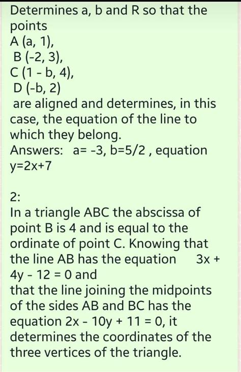 Solved Determines A B And R So That The Points A A B Chegg Com