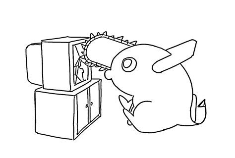 Pochita From Chainsaw Man Coloring Page Free Printable Coloring Pages