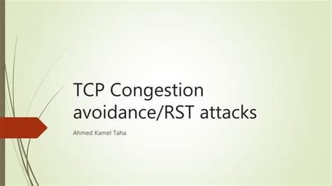 Tcp Congestion Control Ppt