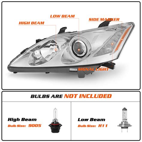 For 2007 2008 2009 Lexus Es350 Headlight Left Driver Side Chrome
