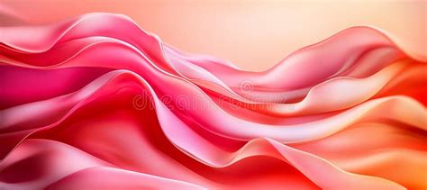 Soft Pink And Beige Fabric Waves Create Serene And Elegant Background Evoking Sense Of Calm And