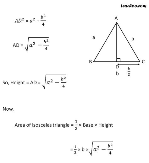 Area Of Isosceles Triangle Formula With Examples Teachoo