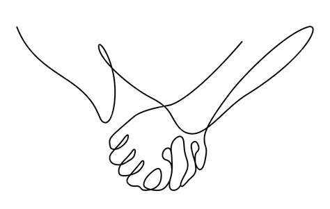 Premium Vector Continuous Line Drawing Of Hands Together Holding Illustration
