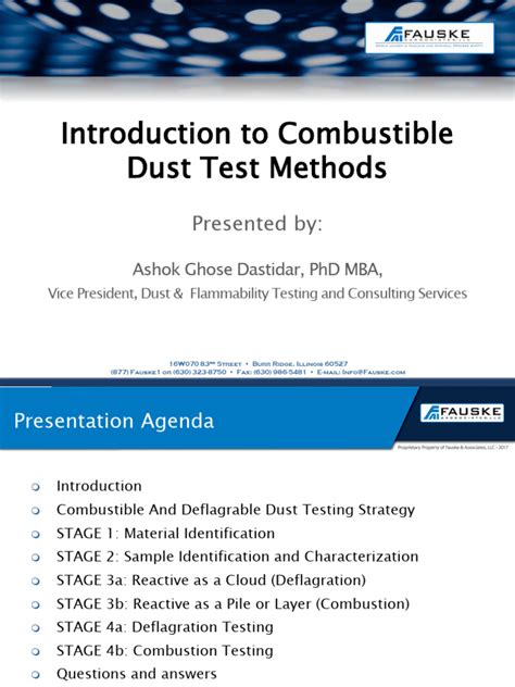 Introduction Combustible Dust Test Methods Pdf Combustion Chemistry