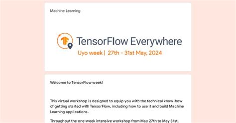 join tensorflow week uyo 2024 machine learning uyo posted on the topic linkedin