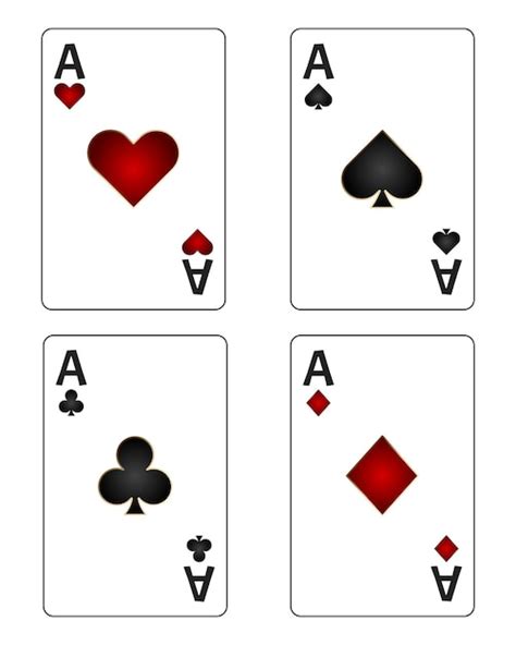 Conjunto De Cartas De ás Para Jogos De Azar Vetor Premium