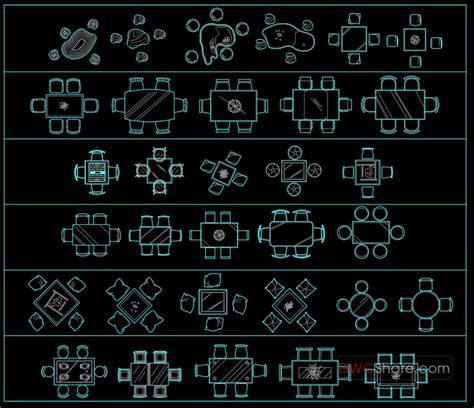 86 Dining Tables And Chairs Autocad File