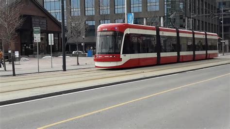 Ttc Flexity Outlook 4428 On Queens Quay Pantograph In Action Youtube