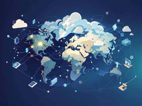 Premium AI Image Data Transfer Cloud Computing Abstract Technology Concept