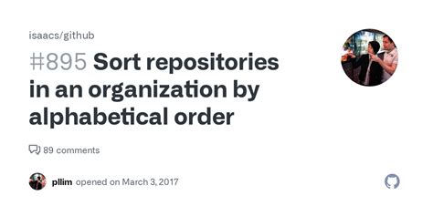 Sort Repositories In An Organization By Alphabetical Order Issue 895