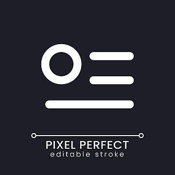 Linear White Ui Icon For Dark Theme Perfectly Pixelated Menu Notification Vector Outline