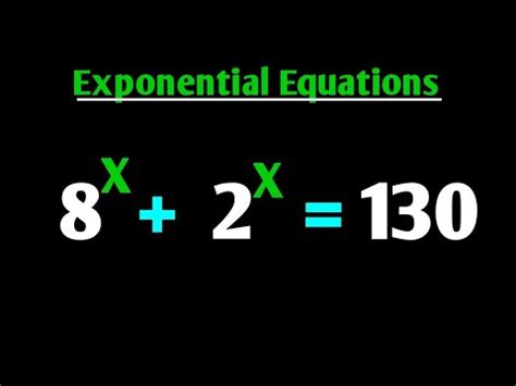Exponential Equation Solve For X YouTube