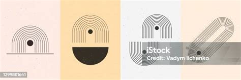 벡터 그림입니다 추상 포스터 세트 현대적인 배경 중반 세기 벽 장식 책 표지 페이지 템플릿 인쇄 카드 브로셔 잡지 포스터를 위한 디자인 요소 60 년대 70 년대 그래픽