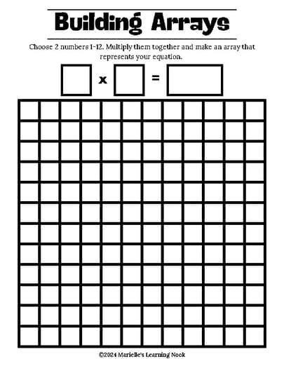 Building Arrays Chart By Marielles Learning Nook Tpt
