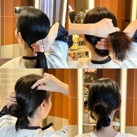 긴 생머리 예쁘게 묶기 똥머리 묶는방법 로우번 리본머리묶기 네이버 블로그