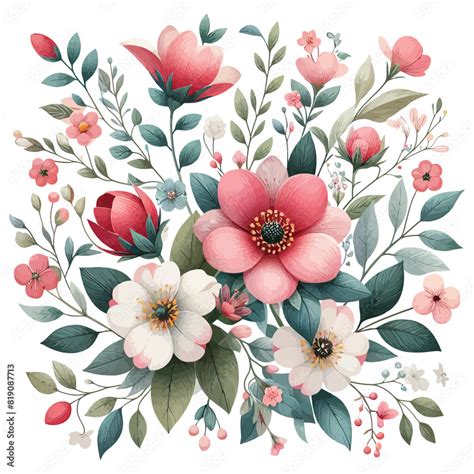 Floral Sublimation Clipart Watercolor Floral Sublimation Designs Colorful Wildflowers