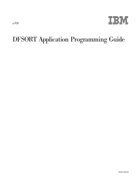 Dfsort Application Programming Guide Pdf Operating System Command Line Interface