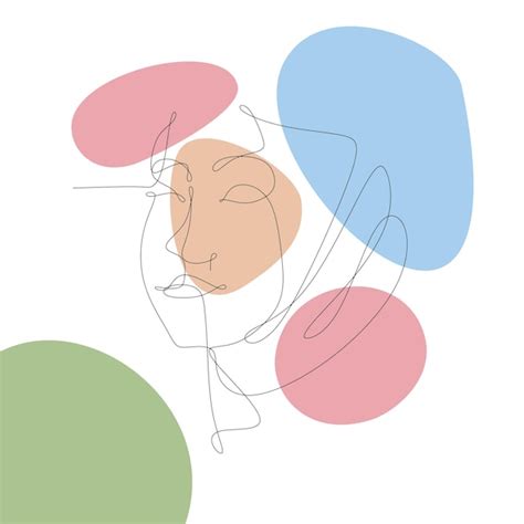 최소한의 라인 아트 스타일의 이슬람 여성 프리미엄 벡터