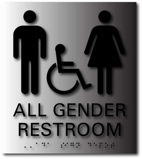 Restroom And Bathroom Brushed Aluminum Ada Signs Ada Sign Depot