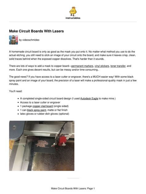 Make Circuit Boards With Lasers Laser Etch Pcb Masks In Minutes Pdf