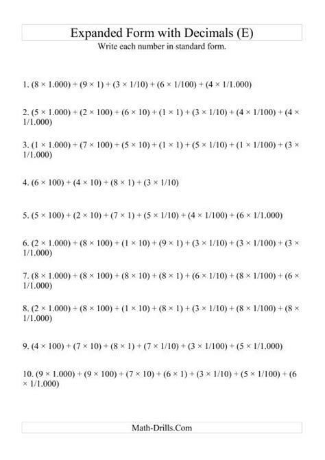Writing Expanded Numbers In Standard Form 4 Digits Before Decimal 3 After E