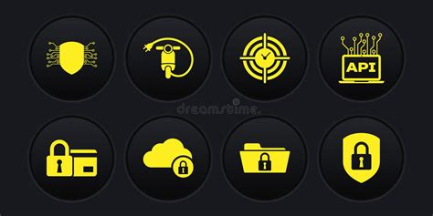 Set Credit Card With Lock Computer Api Interface Cloud Computing Folder And Time Management