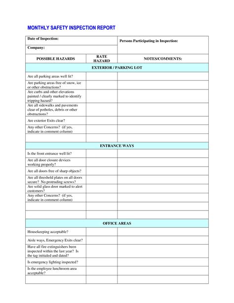 Safety Report Template