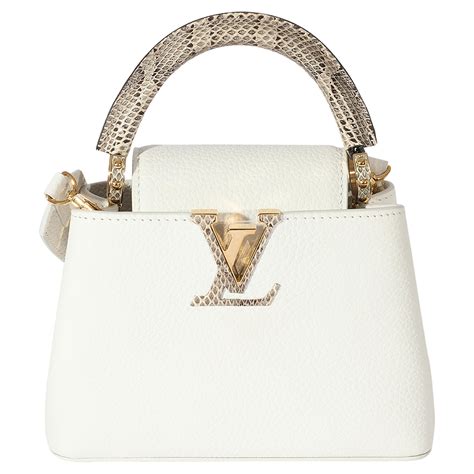 Louis Vuitton Snow White Taurillon And Python Mini Capucines For Sale