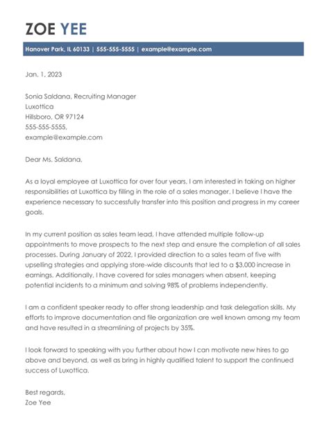 Cover Letter Example Internal Position At Savannah Derrington Blog