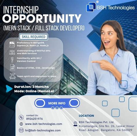 Internship Opportunity Mern Stack Full Stack Developer Company Bsh