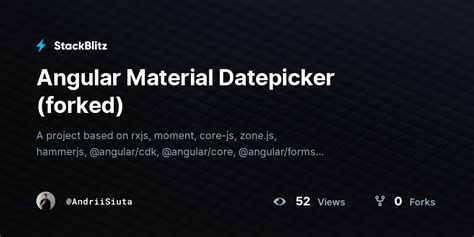 angular material datepicker forked stackblitz