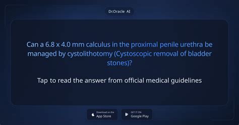 Can A 6 8 X 4 0 Mm Calculus In The Proximal Penile Urethra Be Managed By Cystolithotomy