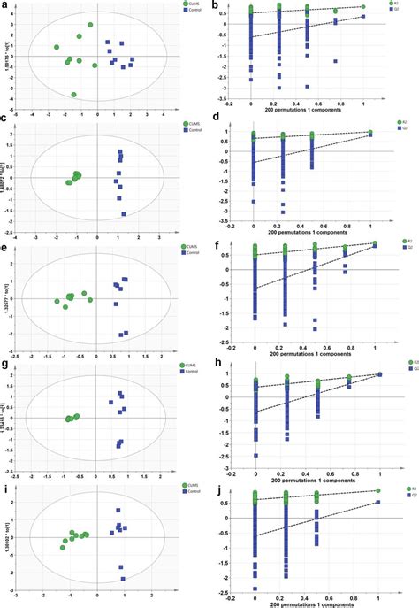opls scores and permutation tests of the opls da models serum a b