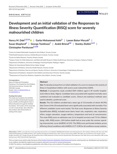 Pdf Development And An Initial Validation Of The Responses To Illness Severity Quantification