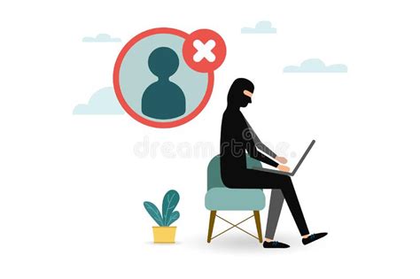 Vector Illustration Concept Of Network Security Work The Hacker Blocks The User S Account Stock Vector Illustration Concept Of Network Security Work The Hacker Blocks The User S Account Stock