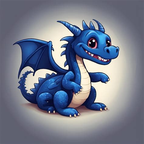 Premium Ai Image Small Cute Cartoon Smiling Dragon