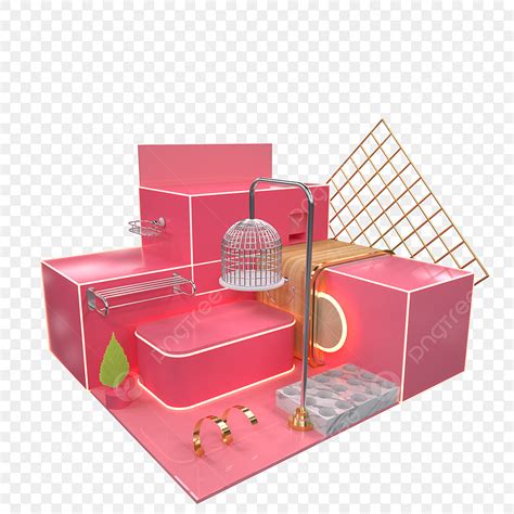 C4d 스테레오 장면 3d 만화 일러스트 따뜻하고 간단하고 따뜻한 따뜻한 따뜻한 빛 3d 스테레오 장면 붉은 Png 일러스트 및 Psd 이미지 무료 다운로드 Pngtree