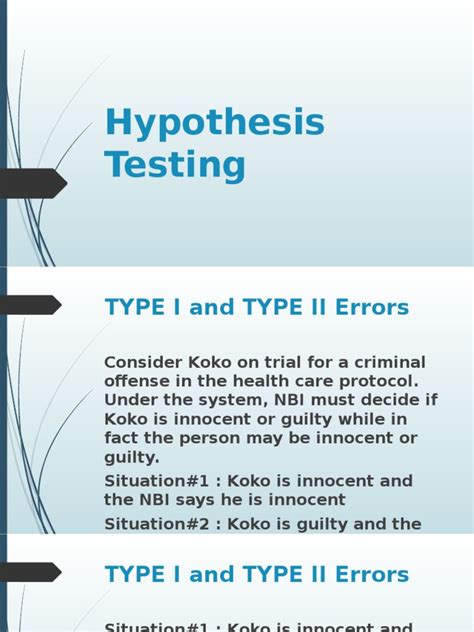 week 14 hypothesis testing 2 pdf type i and type ii errors