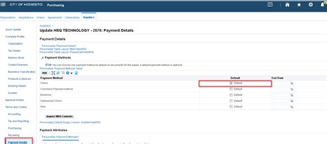 Default Supplier Payment Method Query — Oracle Mosc