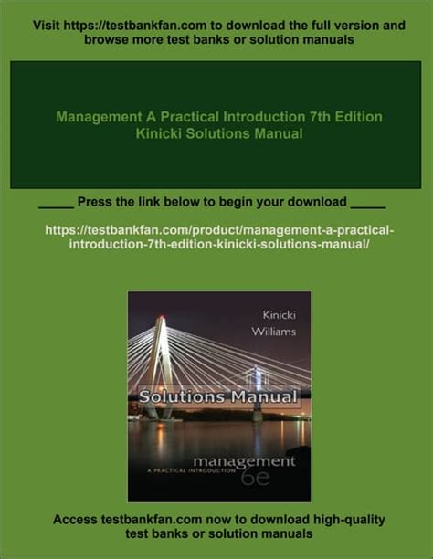 Management A Practical Introduction 7th Edition Kinicki Solutions Manual Pdf