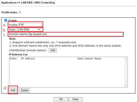 Give A Hostname To A Lan Server By Lan Dns Draytek