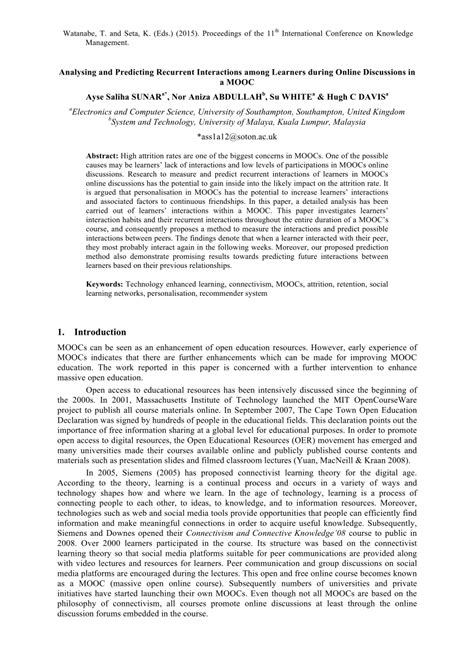 pdf analysing and predicting recurrent interactions among learners