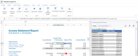 Using The Formula Drill Down