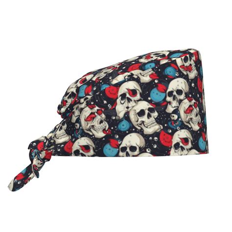 Gaeub Rock Record Skull Artist Print Cleaning Working Cap Unisex Scrub