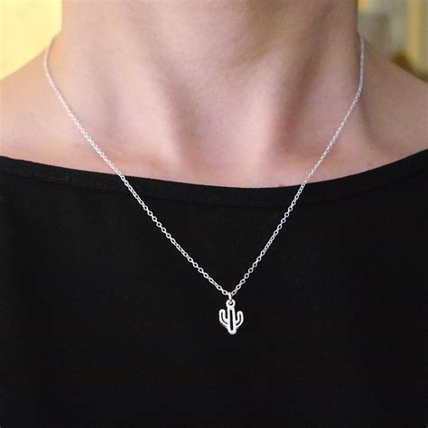 Stick Together Forever Cactus Sterling Silver Necklace Creambyval