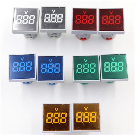 2pcs Big Screen Square Indicator Ac Digital Voltmeter Indicator