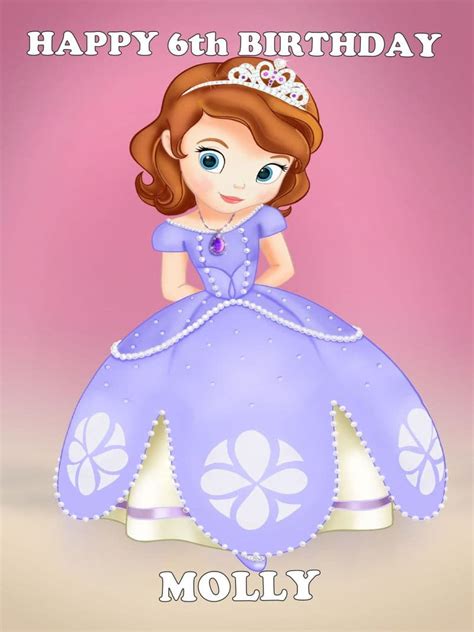 Pink Sofia The First Edible Cake Topper