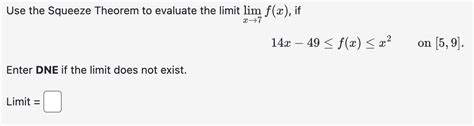 solved use the squeeze theorem to evaluate the limit